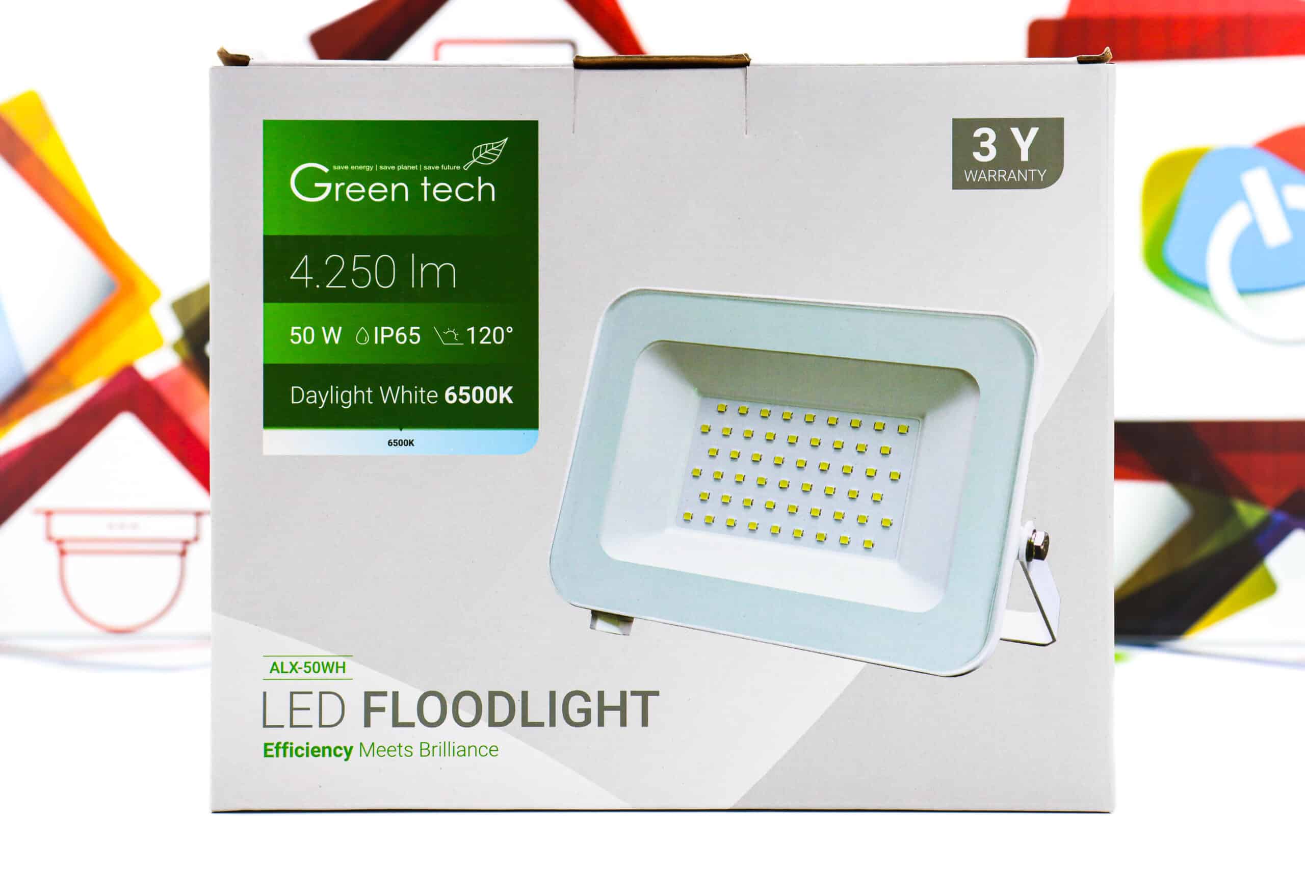 LED Reflektor Green Tech 50W ALX-50WH 4250lm IP65 6500K bijeli - DOPER-TECH