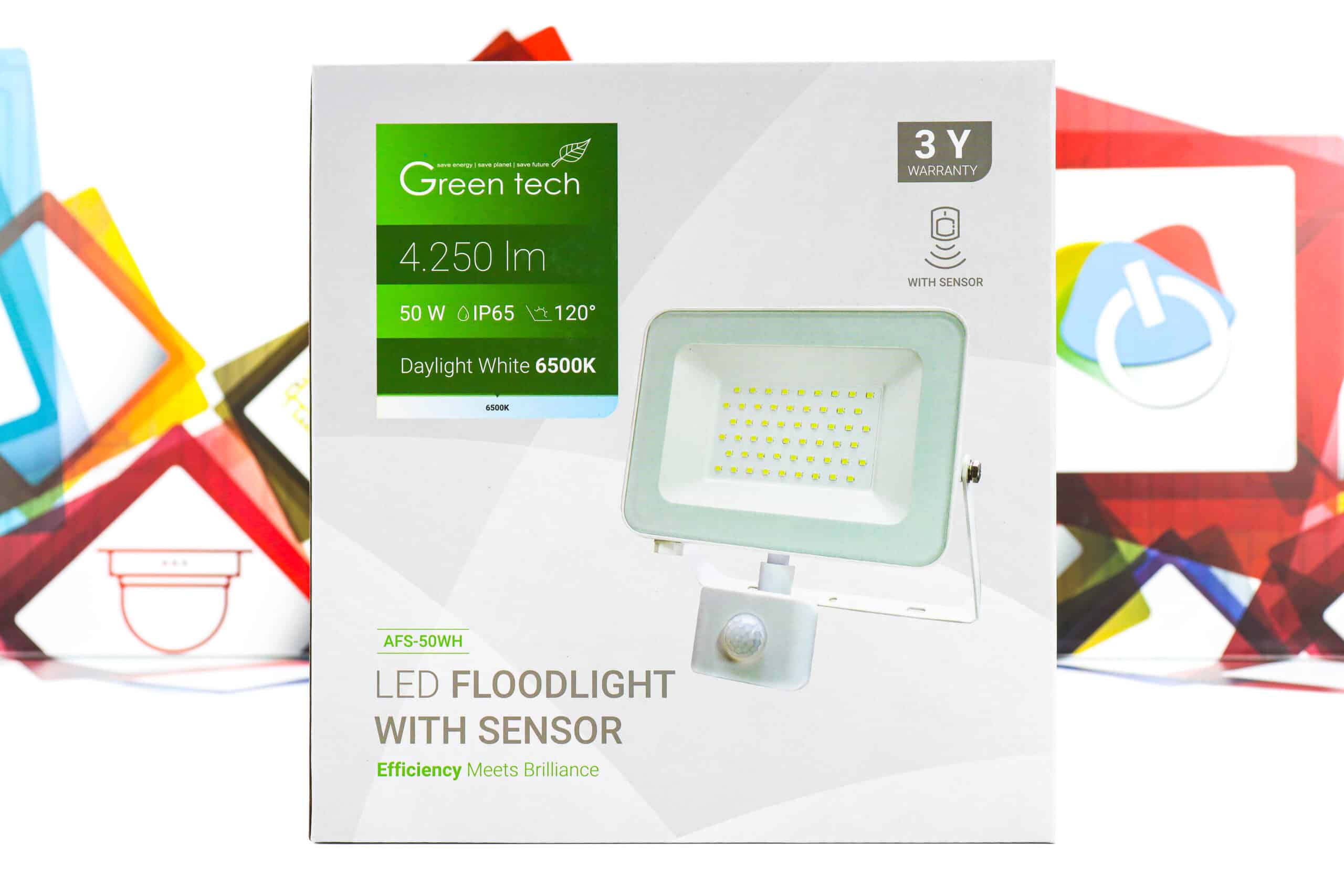 LED Reflektor sa senzorom Green Tech 50W AFS-50WH 4250lm IP65 6500K ...