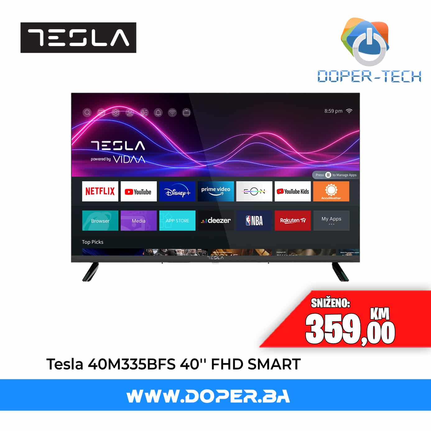 Televizor TESLA 40M335BFS 40" LED Full HD Smart