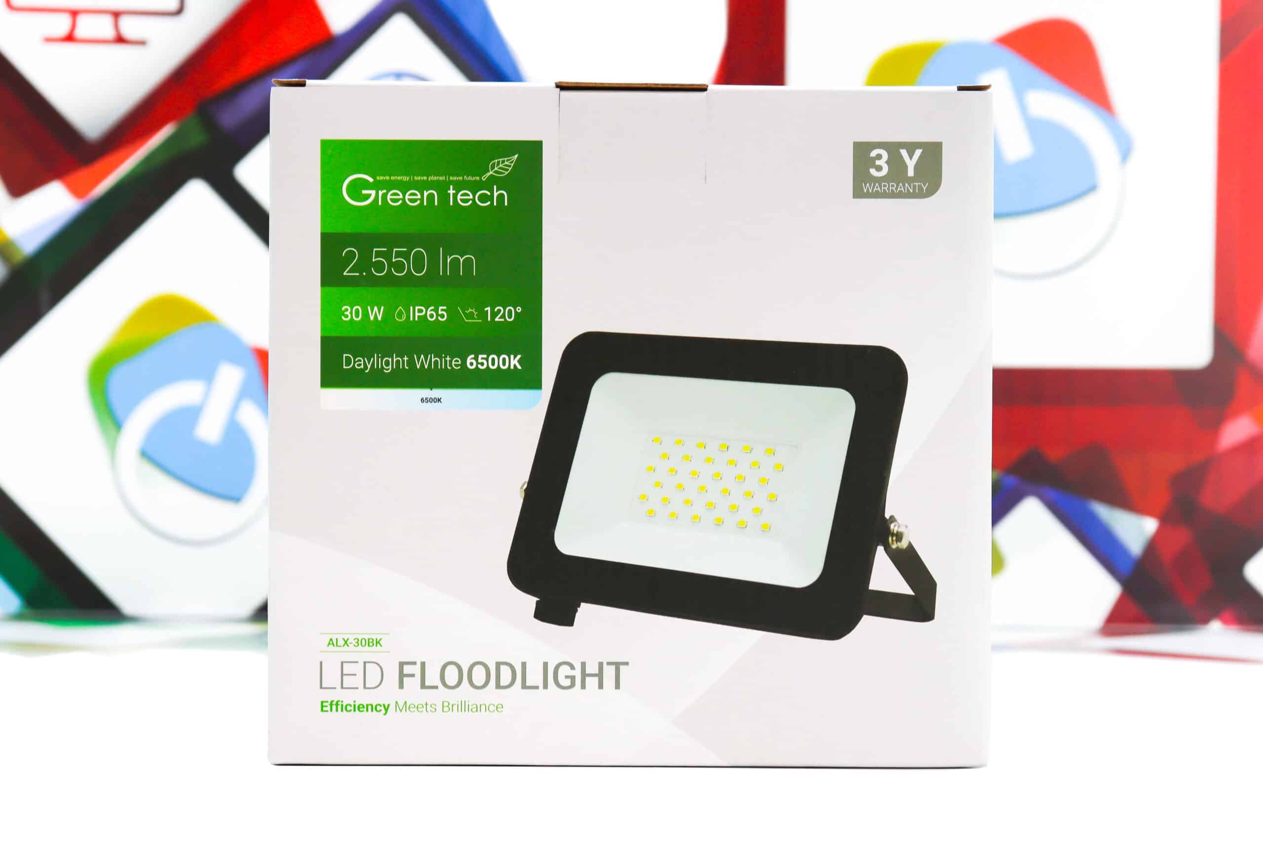 LED Reflektor Green Tech 30W ALX-30BK 2550lm IP65 6500K crni - DOPER-TECH