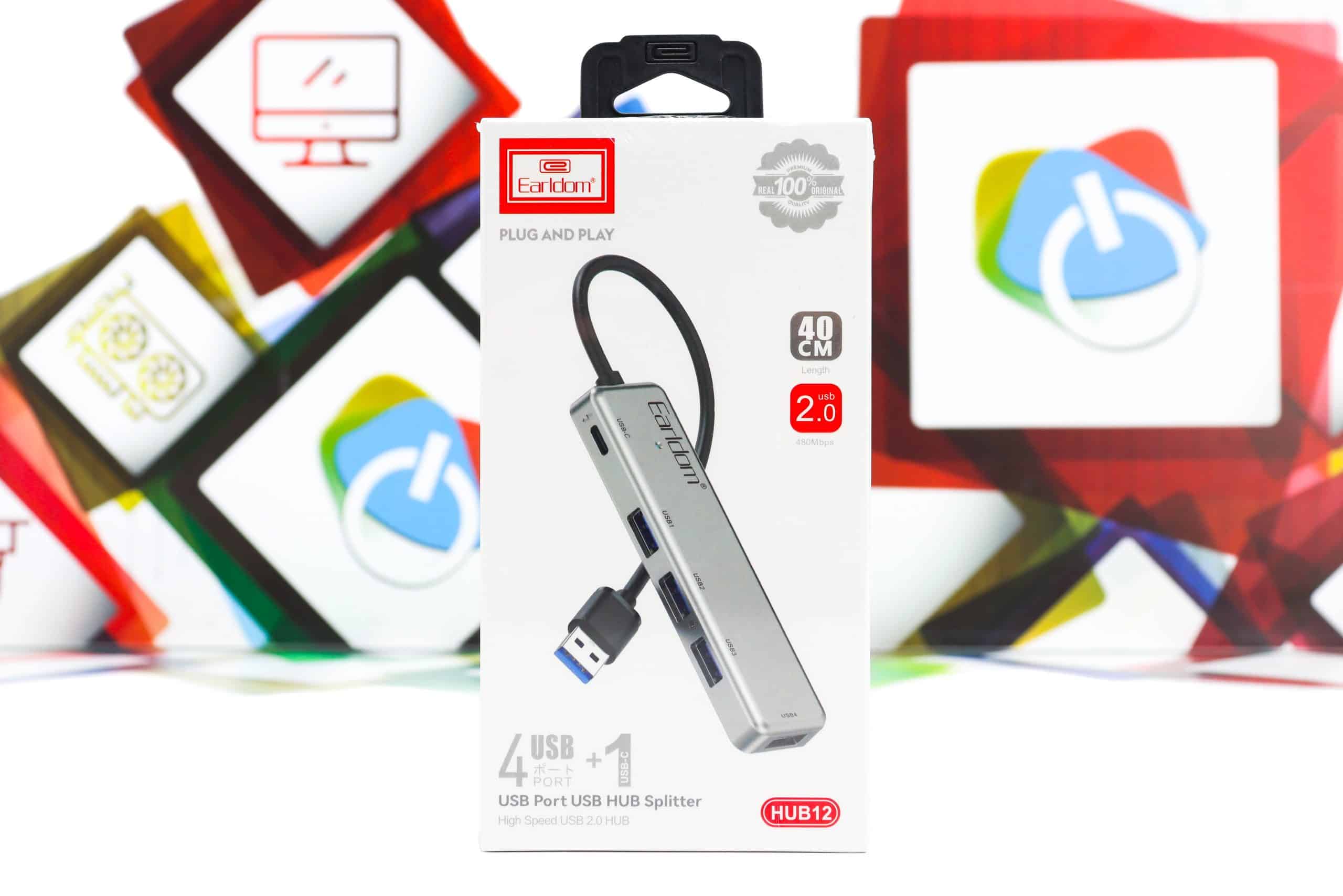 USB HUB 4X USB-A + USB-C Earldom ET-HUB12 - DOPER-TECH